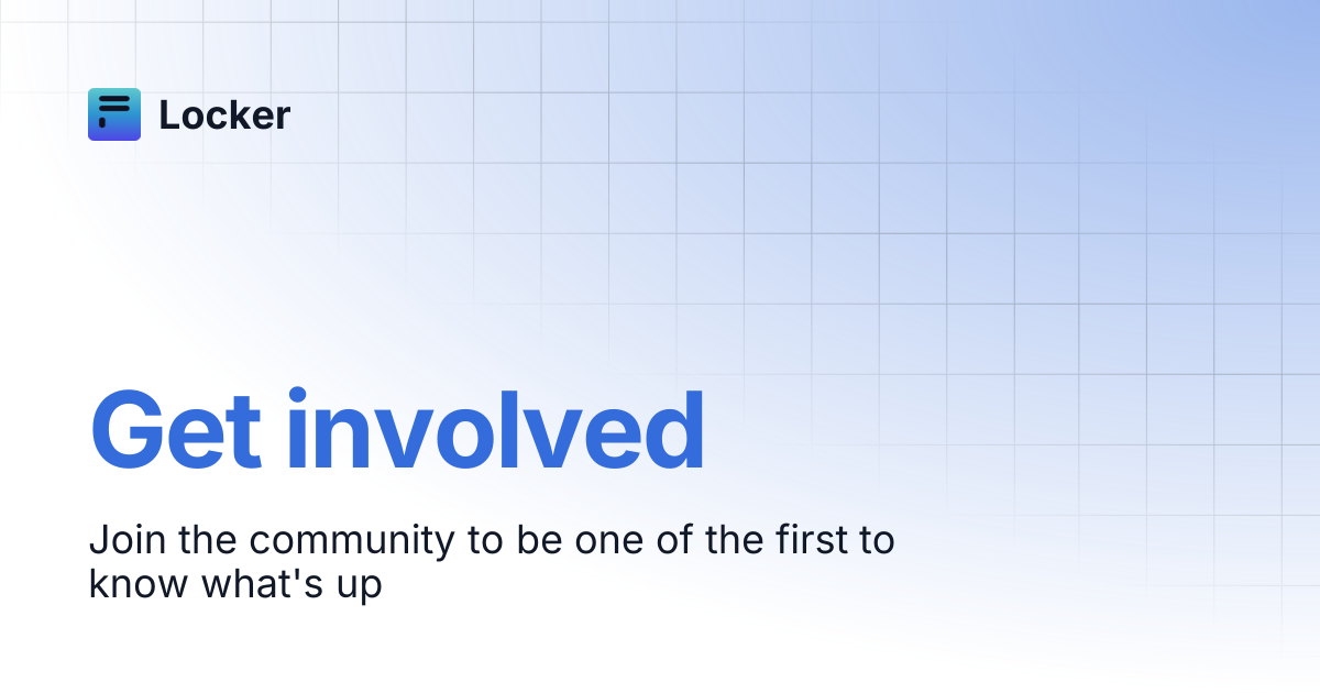 Get involved | Locker